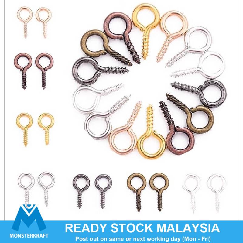 100 pcs Screw Eyes Screw Hook for DIY Jewelry Making Epoxy Resin Craft ...