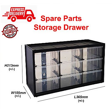 9 Drawers Cabinet Heavy Duty Drawers Multi Uses Stackable Plastic ...