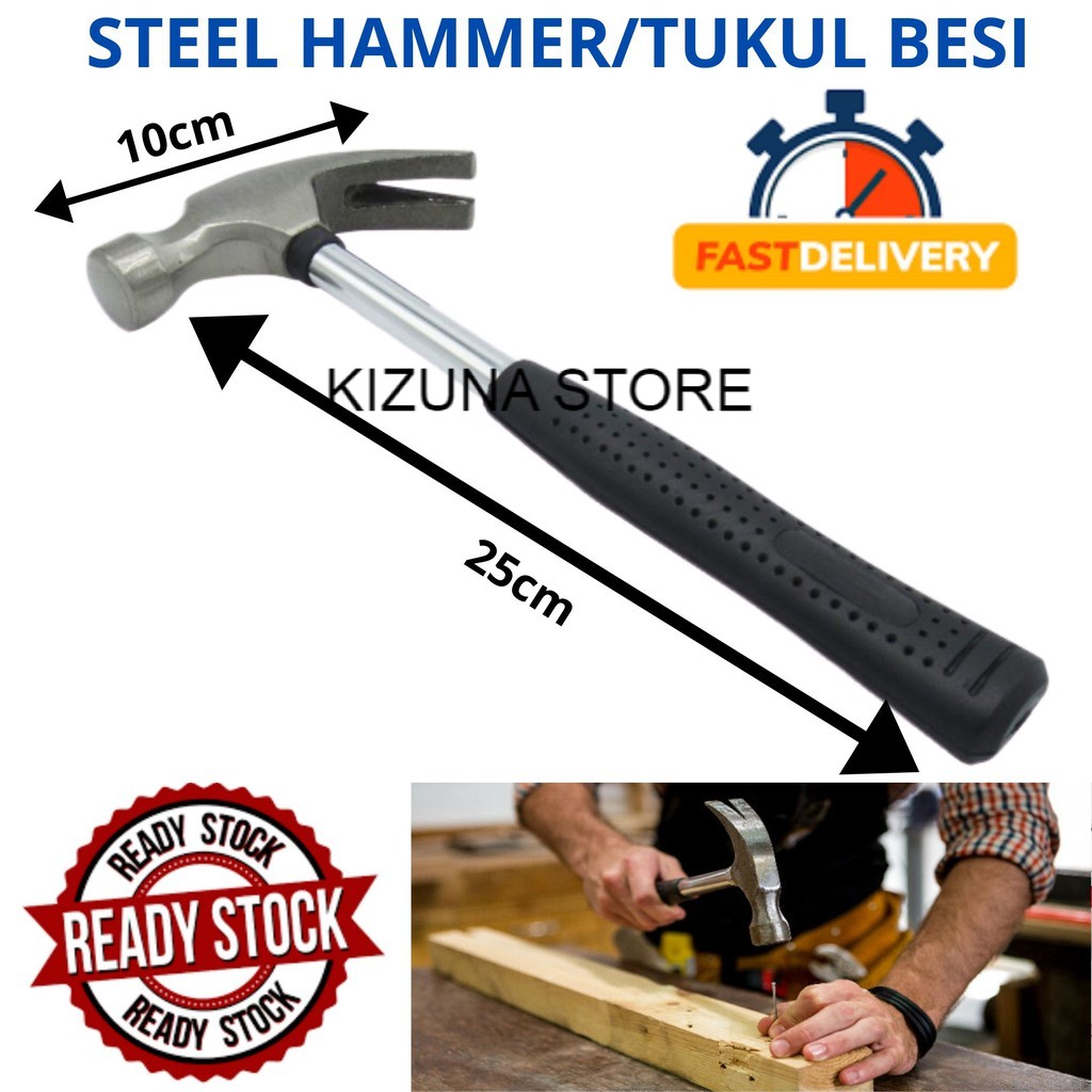 Claw Hammer 25cm Long Small Steel Hammer / Tukul Besi Kuku Kambing 25cm ...