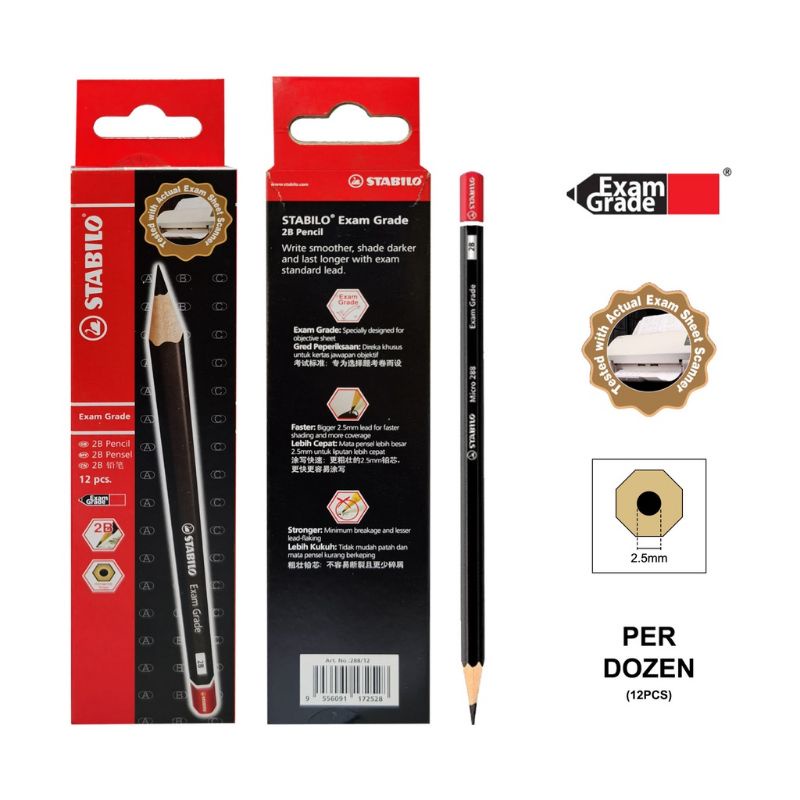 Stabilo 288 Exam Grade 2B Pencil (12 Pcs) | Shopee Malaysia