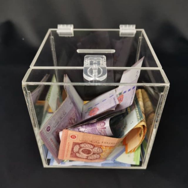 Acrylic Donation Box / Money Box / Suggestion Box / Feedback Box / Peti ...