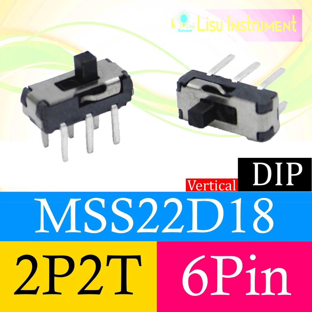 Mss22d18 MINI DIP Slide Switch 2P2T 6-Pin Vertical Through The Hole ...