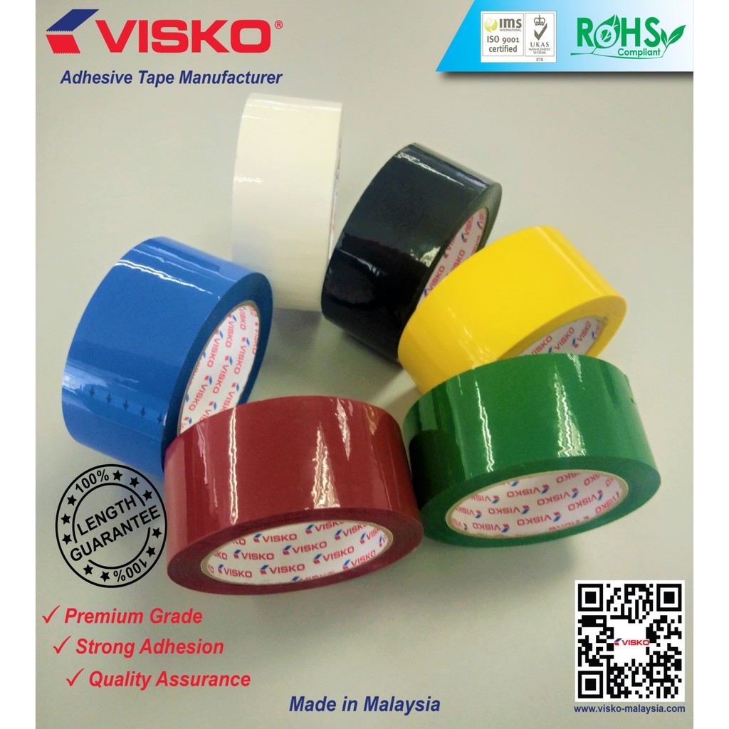 [6 Rolls] VISKO Colour Tape 45M X 48MM X 100M | Shopee Malaysia