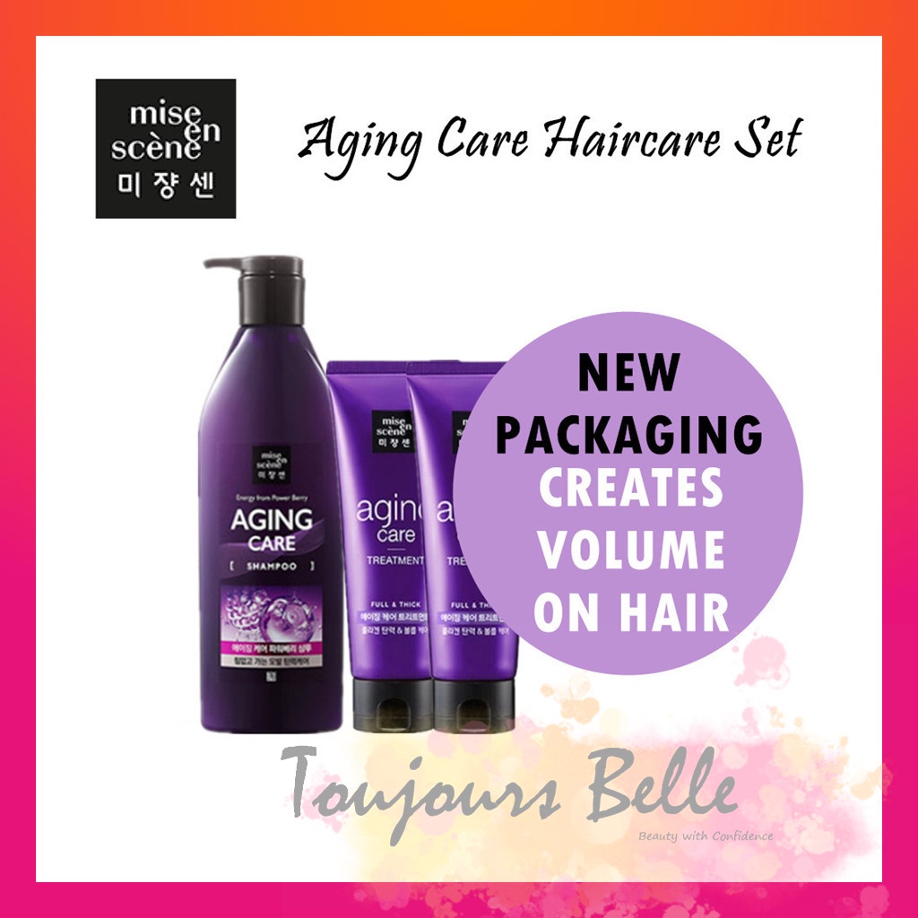 【2020 Renewal】Mise En Scene Aging Care Haircare Shampoo/Rinse/Treatment ...