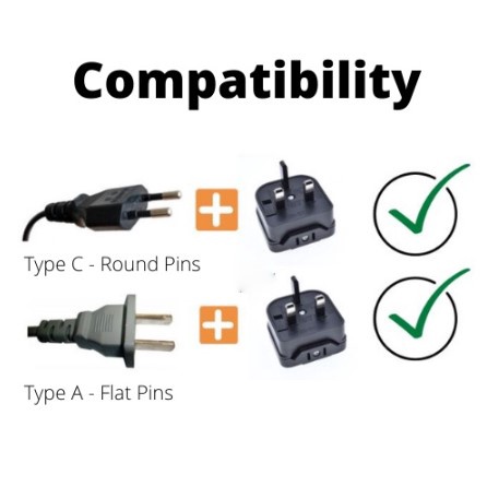 2 in 1 Euro Power Plug Converter BS-5732 - 2 Pin (Flat Pin&Round Pin ...