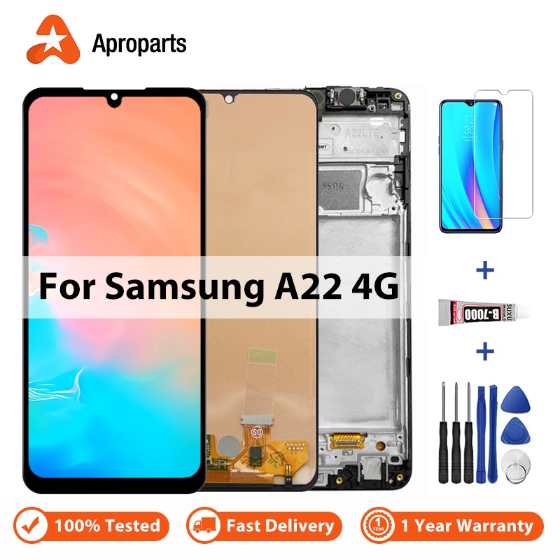 100% Test For Samsung Galaxy A22 4G A225 LCD Display Touch Screen ...