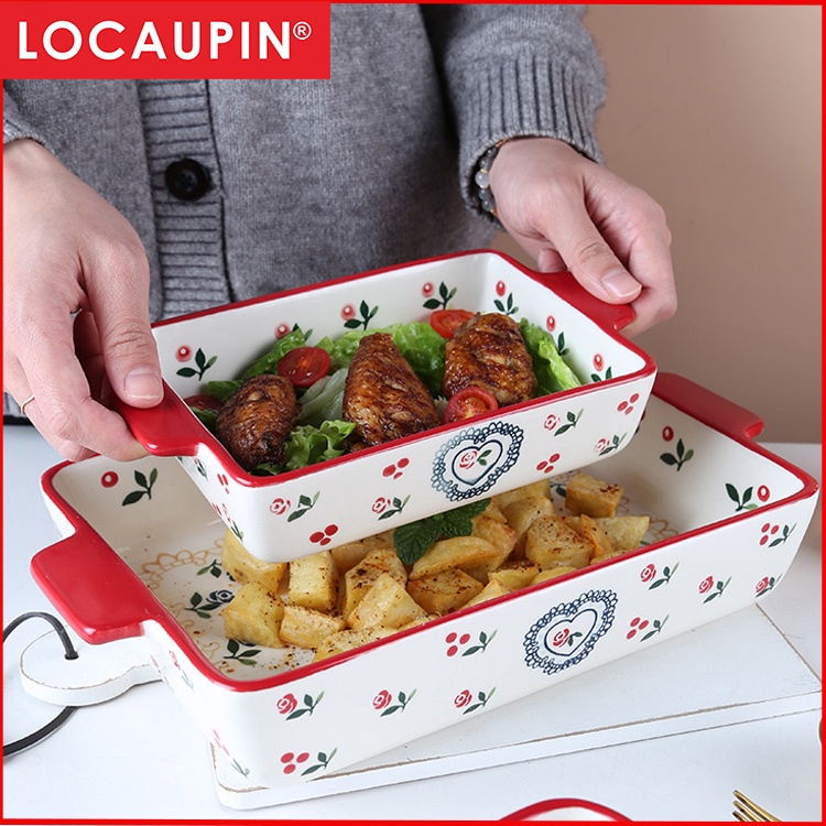 Locaupin Nordic Style Ceramic Bakeware Baking Dish Lasagna Rice Pasta ...