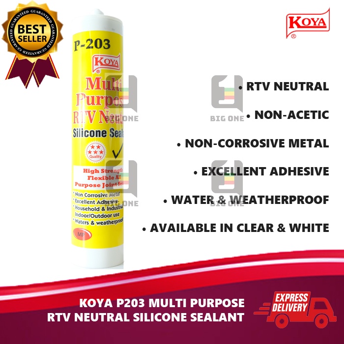 (NEUTRAL) KOYA P203 RTV NEUTRAL SILICONE SEALANT GLUE NON ACETIC WHITE ...