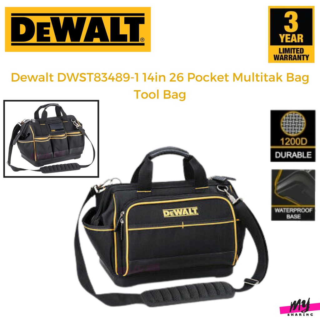 DEWALT DWST83489-1 14in 26 Pocket Multitak Bag Tool Bag | Shopee Malaysia