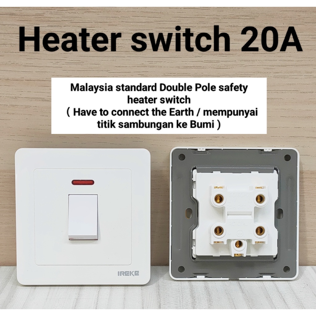 Malaysia Socket 13A Universal 15A Usb Type-C Water Heater Switch White ...