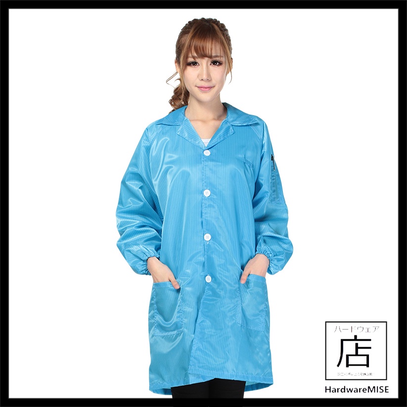 ESD Smock Cleanroom Anti Static Smock Lab Coat Blue White Pink Stripe ...