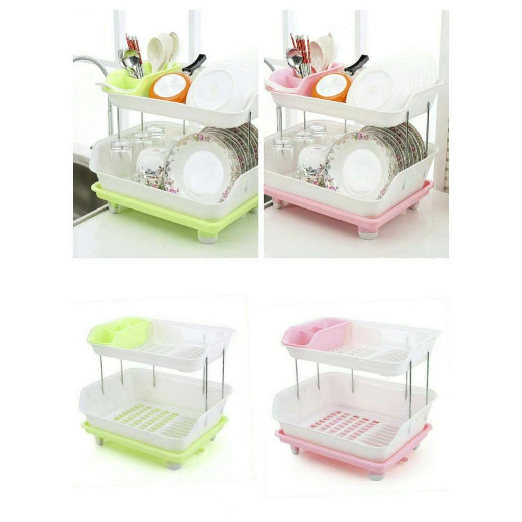 [READY STOCK] Multipurpose Dish Rack Double Layer Drain Dishes Kitchen ...