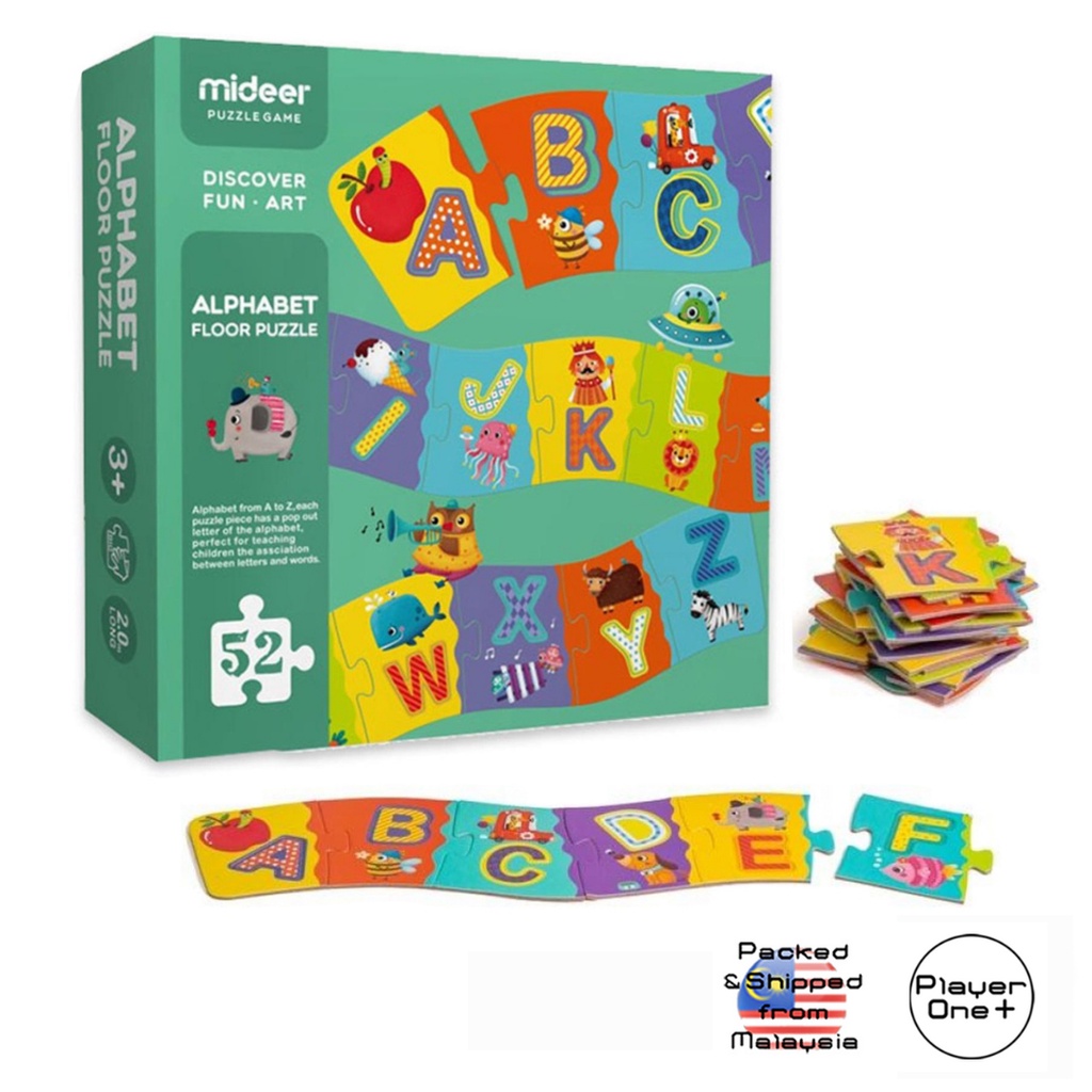 Alphabet Floor Puzzle 26 Letters 52 Pieces Kids Montessori Early ...