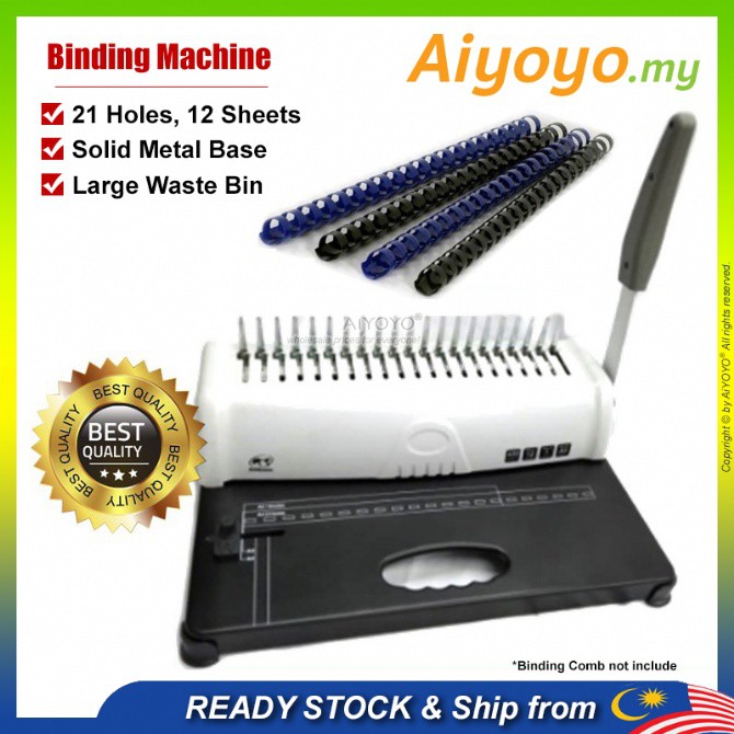 Comb Binding Machine Comb Binder Machine A4 Paper Puncher Binder Punch Document Office School ...