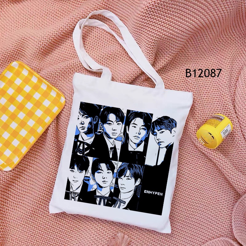ENHYPEN Storage Bags Kpop Student Tote Bag Fashion Canvas Tote Bags ...