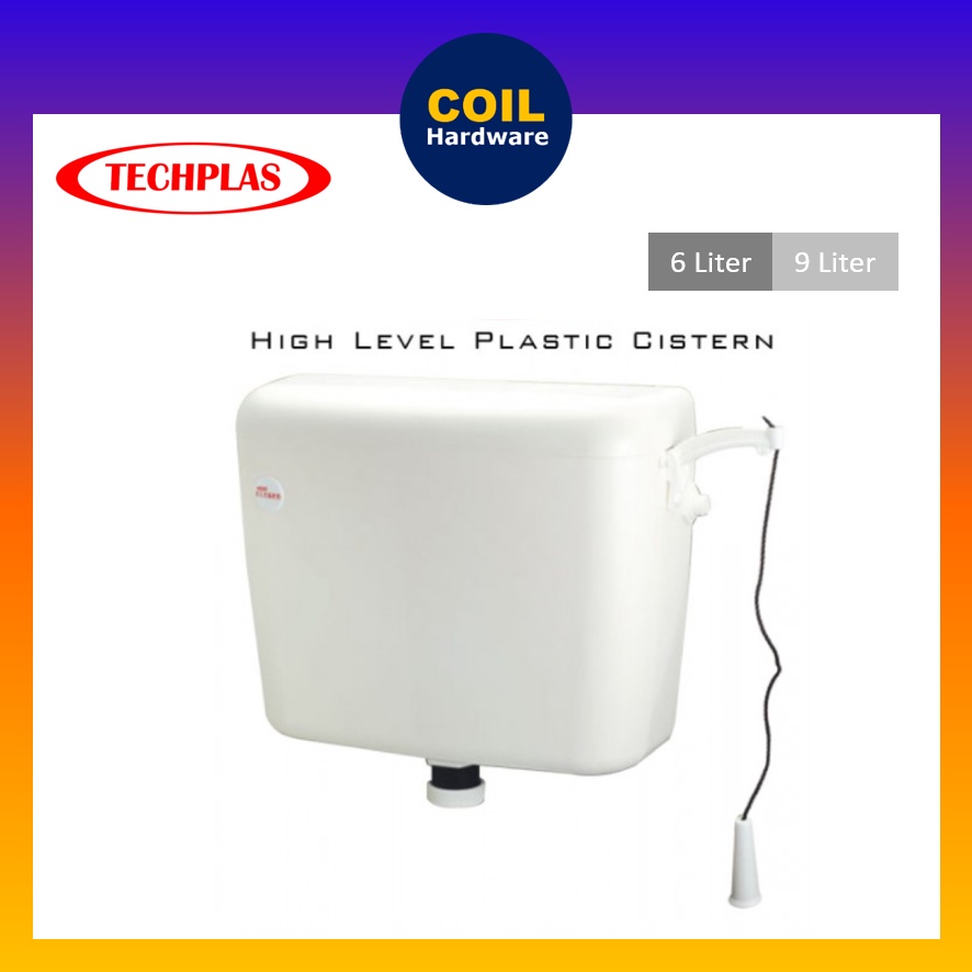 TECHPLAS 9 Liter Elegen Plastic Toilet Cistern High Level 1104-HL ...