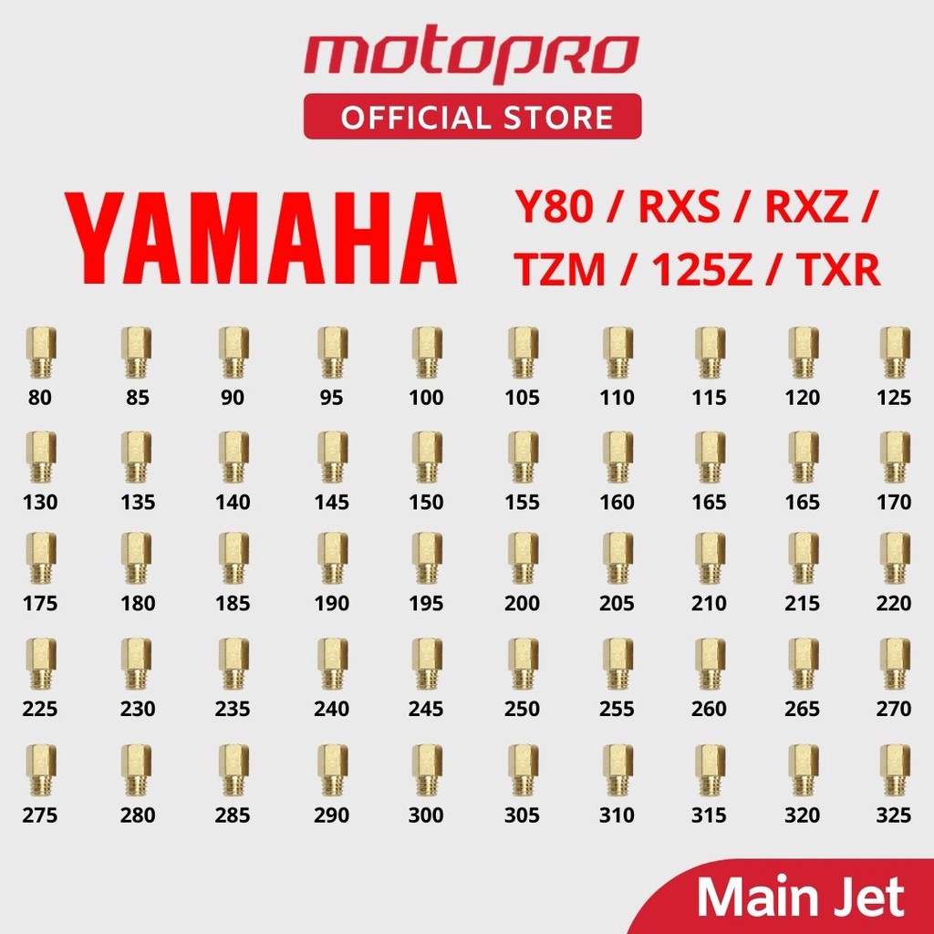SAFETY YAMAHA RXZ Main Jet Motorcycle MainJet Racing Various 80 325 90 ...