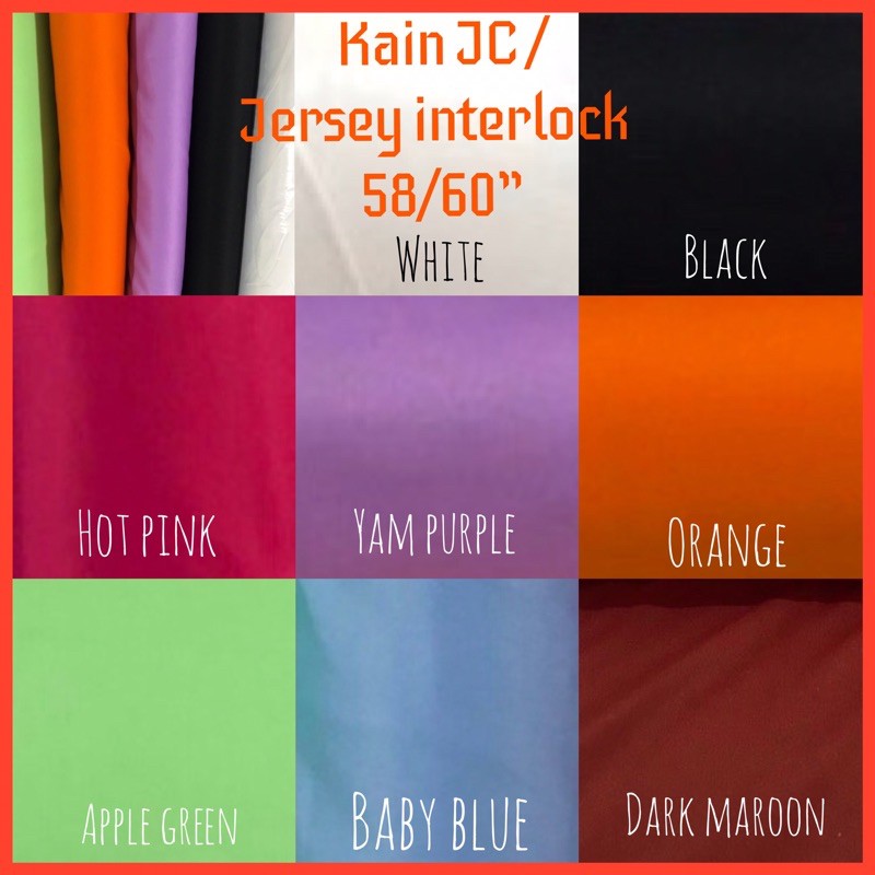 🔥Kain Jersey/ Kain JC Interlock 58/60’🔥/slightly stretchable fabric ...
