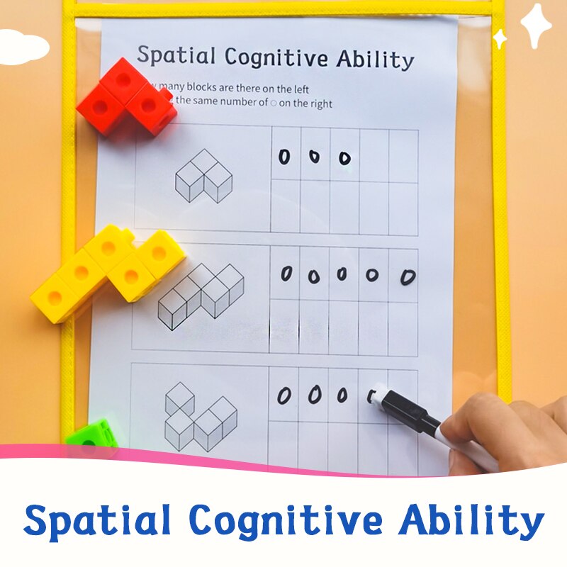 35Pcs/Set Spatial Cognitive Ability Practice Paper Snap Color Cubes ...
