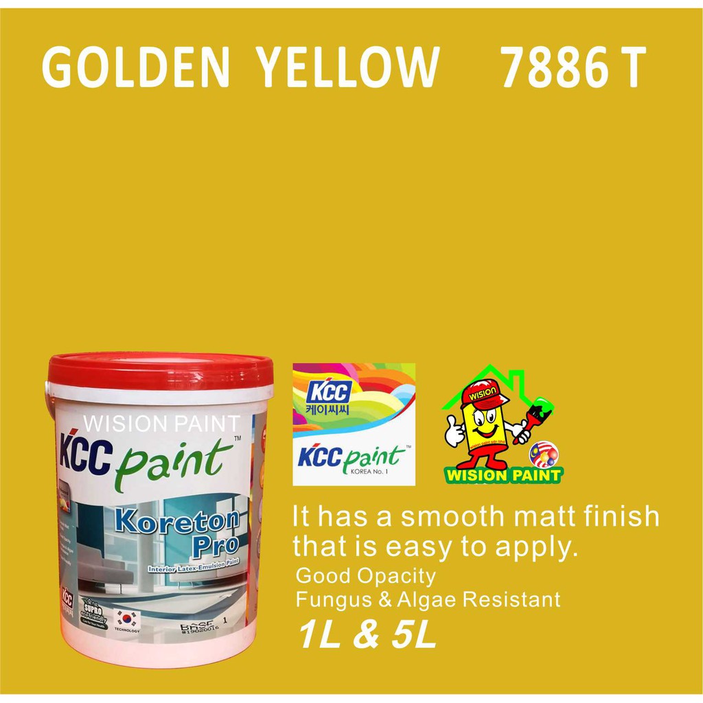 GOLDEN YELLOW 7886 T ( 5L ) KCC PAINT INTERIOR KORETON PRO PROFESSIONAL ...
