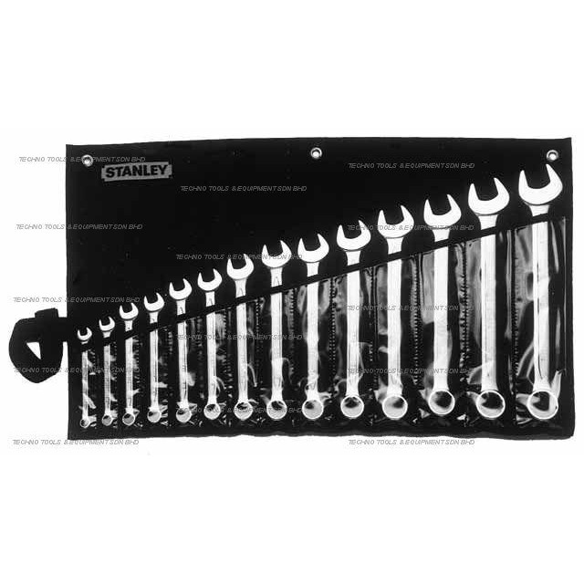 STANLEY SLIMLINE 14PCS CR-V COMBINATION SPANNER WRENCH SET SOCKET NUT ...
