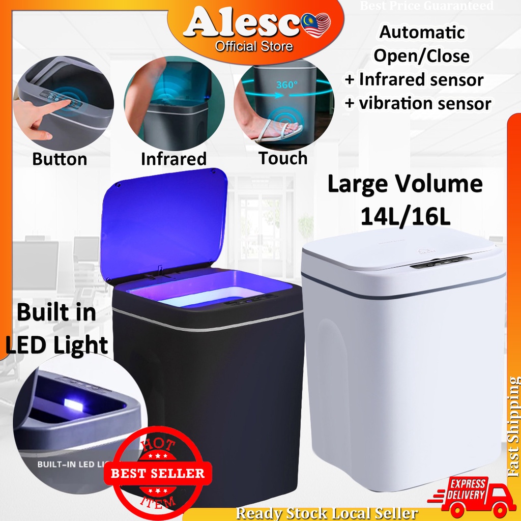 Automatic Touchless Smart Sensor Dustbin Garbage with LED Infrared ...