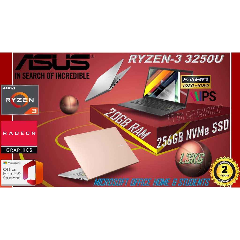 Asus NEW M515D-15.6" R3-5300U+512GB / M415D 14" R3-3250U+256GB Laptop ...
