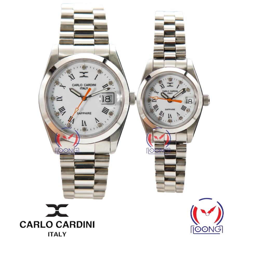 Carlo Cardini 00018G-SS-1S 00018L-SS-1S Analog Stainless Steel Bracelet ...