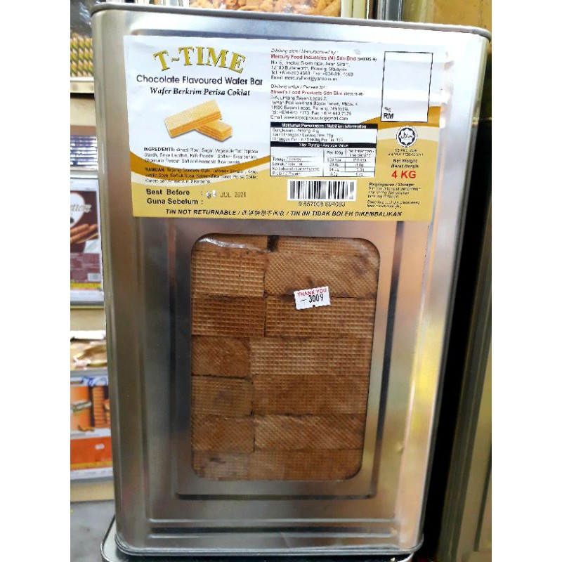 (Biskut Tin) Biscuit Chocolate Wafer T-Time Wafer 4kg | Shopee Malaysia