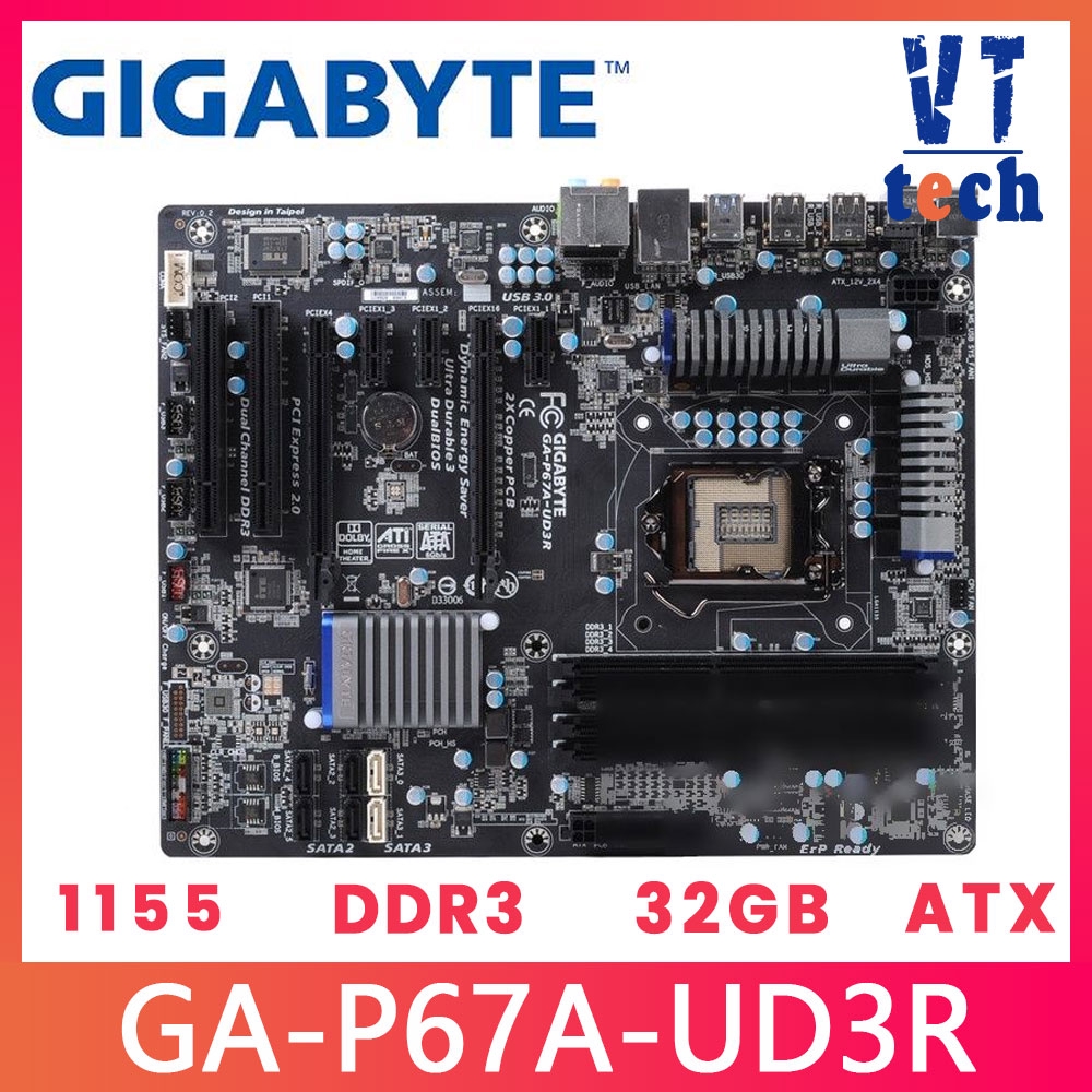 GIGABYTE GA-P67A-UD3R Desktop Motherboard P67 Socket LGA1155 For Core ...