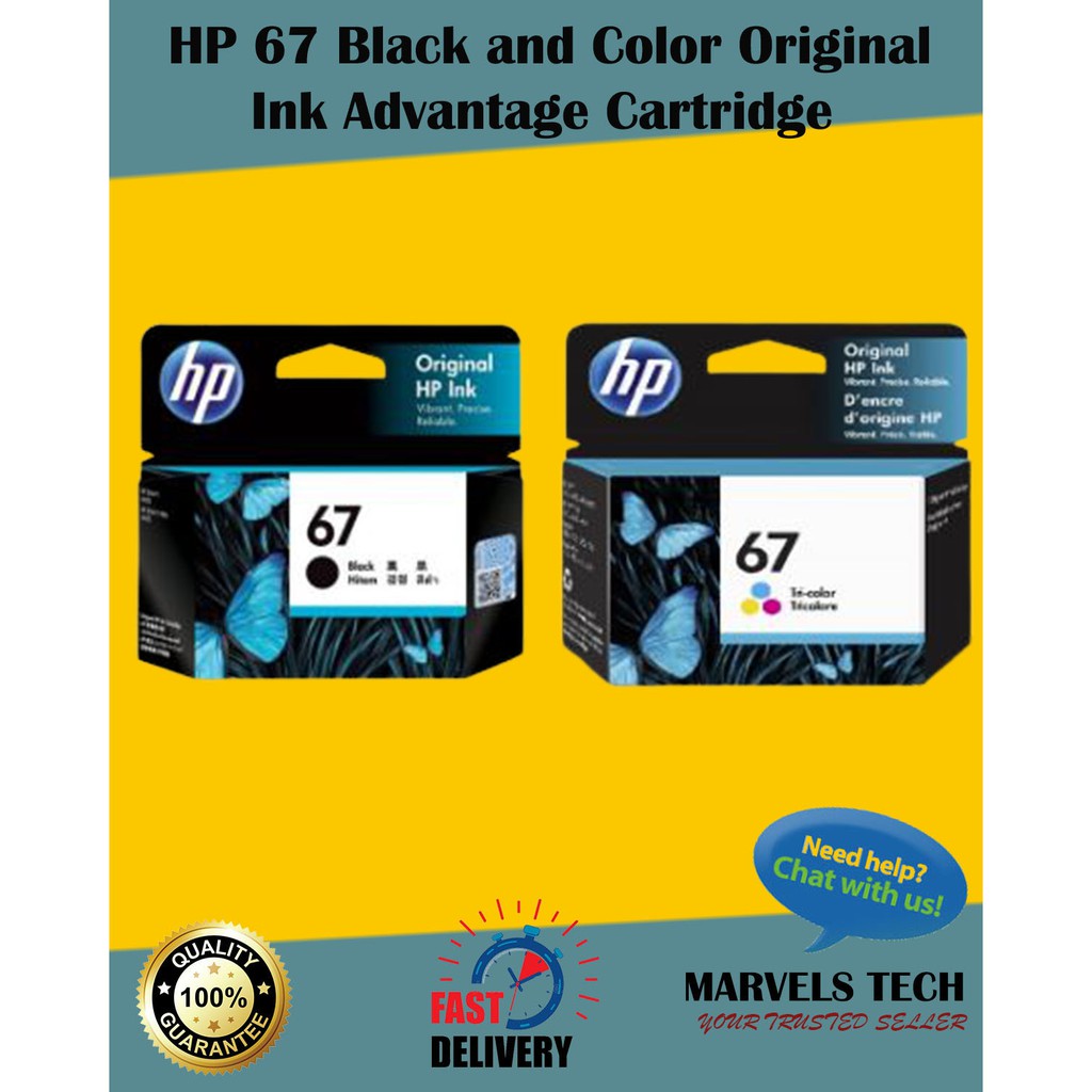 HP 67 HP 67 Black and Color Original Ink Advantage Cartridge | Shopee ...