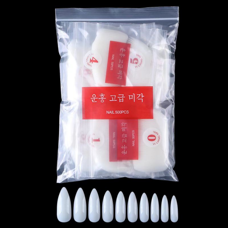 500pcs Nail Extension Tips False Full Tips/Half Tips 美甲店用500片美甲光疗甲片透明全贴 ...