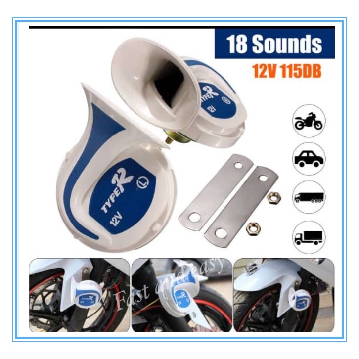12V Car 2pcs TYPE-R Car Digital Electric 12v Magic Horn Car Horn Hon ...
