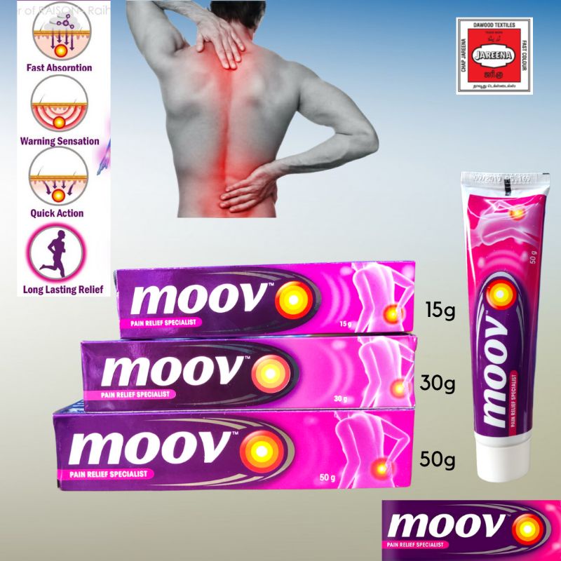 Moov Fast Muscle Pain Relief Cream & Spary 15g, 30g, 50g | Help ...