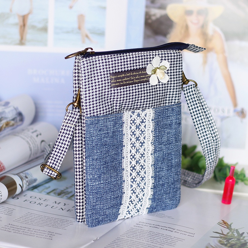 Fabric Mobile Phone Bag Cotton Linen Fabric Flower Style Female Cloth ...