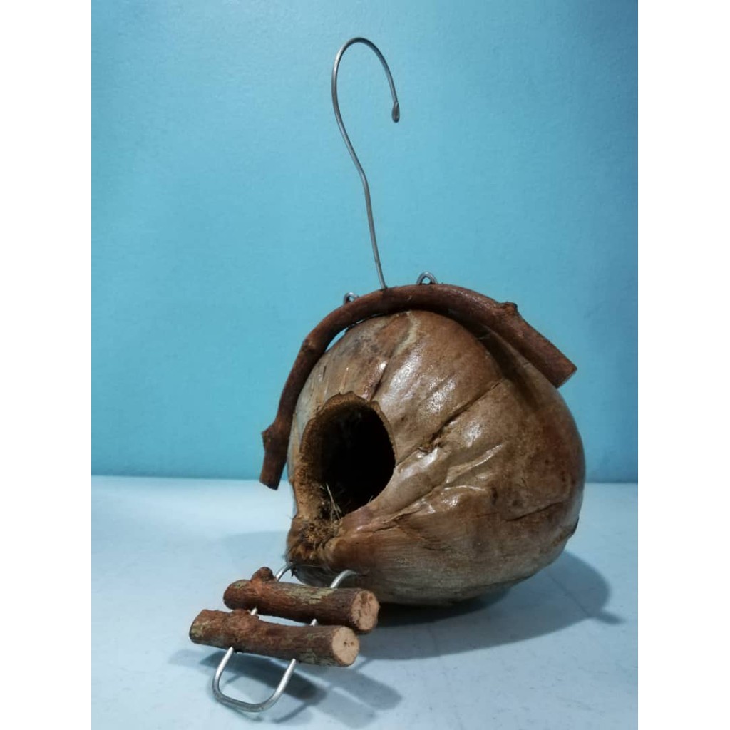 Coconut Shell Hut for Sugar Glider and Birds Cage | Shopee Malaysia