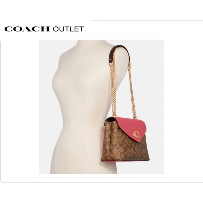 Coach Tammie Shoulder Bag In Signature Canvas Shopee Malaysia