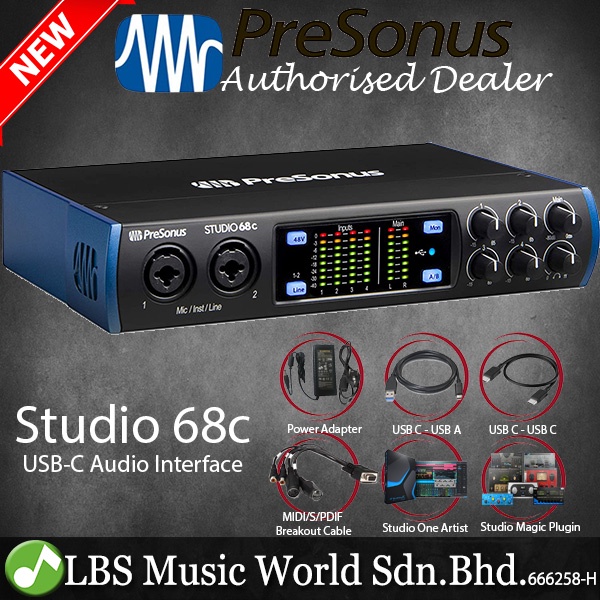 Presonus Studio 68c USB C 6X6 Audio Interface with Studio One Artist ...