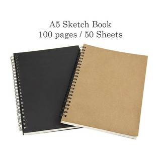 A5 Sketch book Artist Paper Blank White Drawing doodle art Hard Cover ...