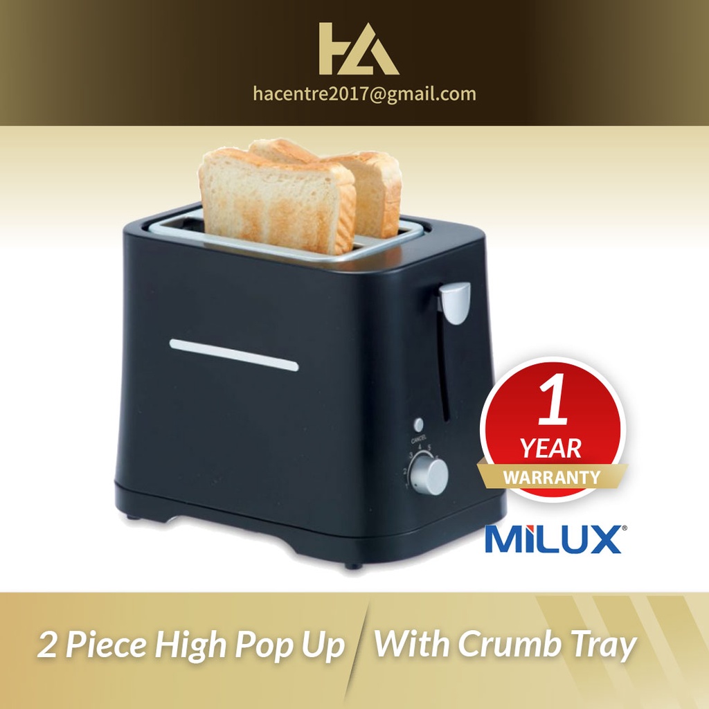 Milux 2 Slices Bread Toaster MBT600 烤面包机 Pembakar Roti | Shopee Malaysia
