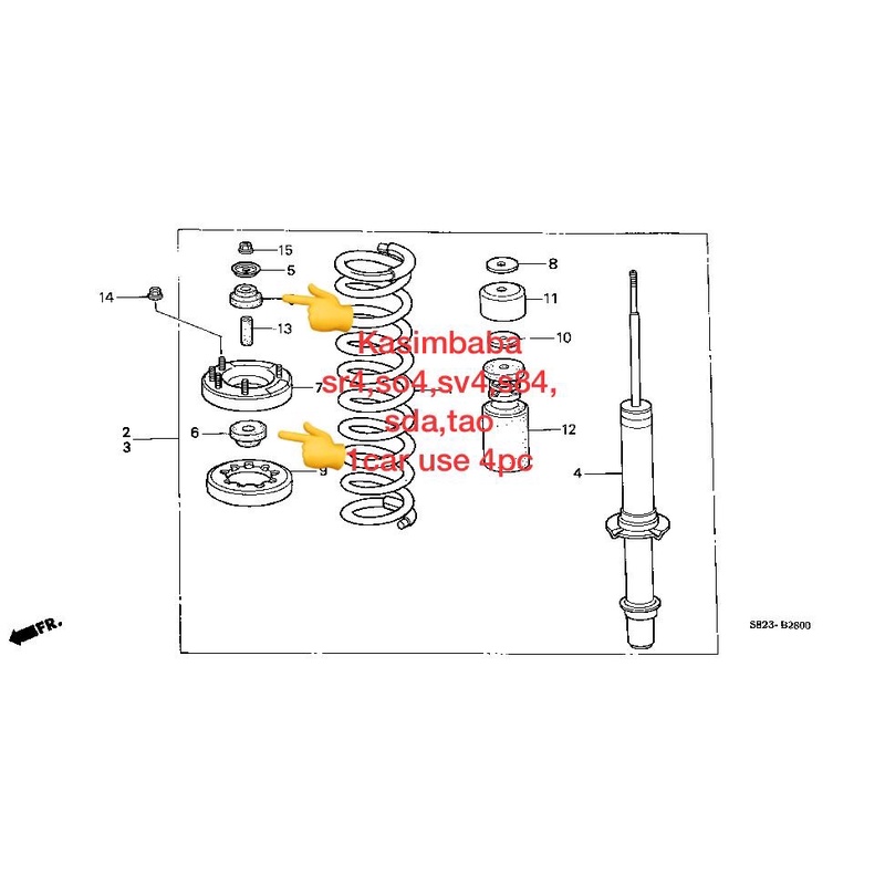 Honda Civic Sr4,So4,Sv4,S84,Sda,Tao Front Absorber Mounting Bush ...