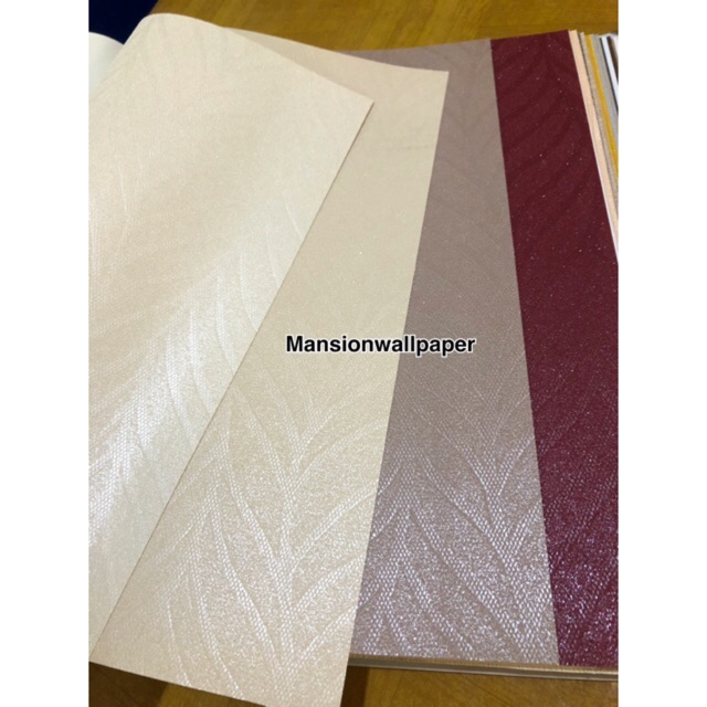 PUTIH MERAH Elegant Silhouette Texture Plain Wall Wallpaper White Cream ...