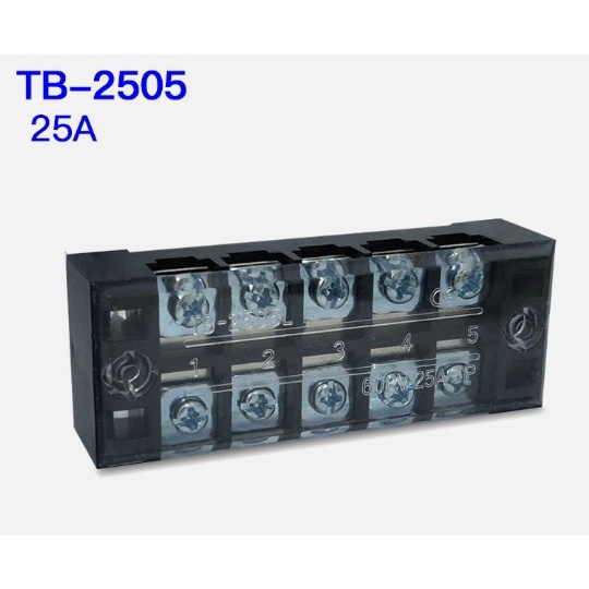 TB25 TB-25 3/4/5/6/8/10/12 Fixed Barrier Dual Row Strip Screw Terminal ...