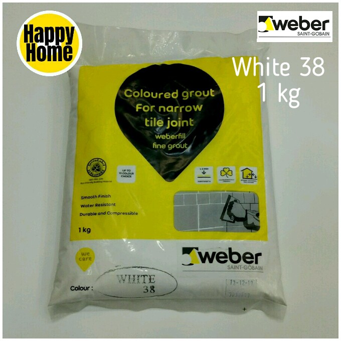 Weber WHITE Fine Grout Coloured Grout For Narrow Wall And Floor Tile ...