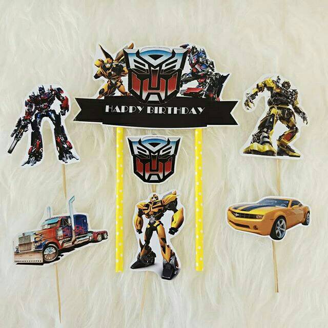 Transformer topper birthday topper happy birthday topper pudding topper ...