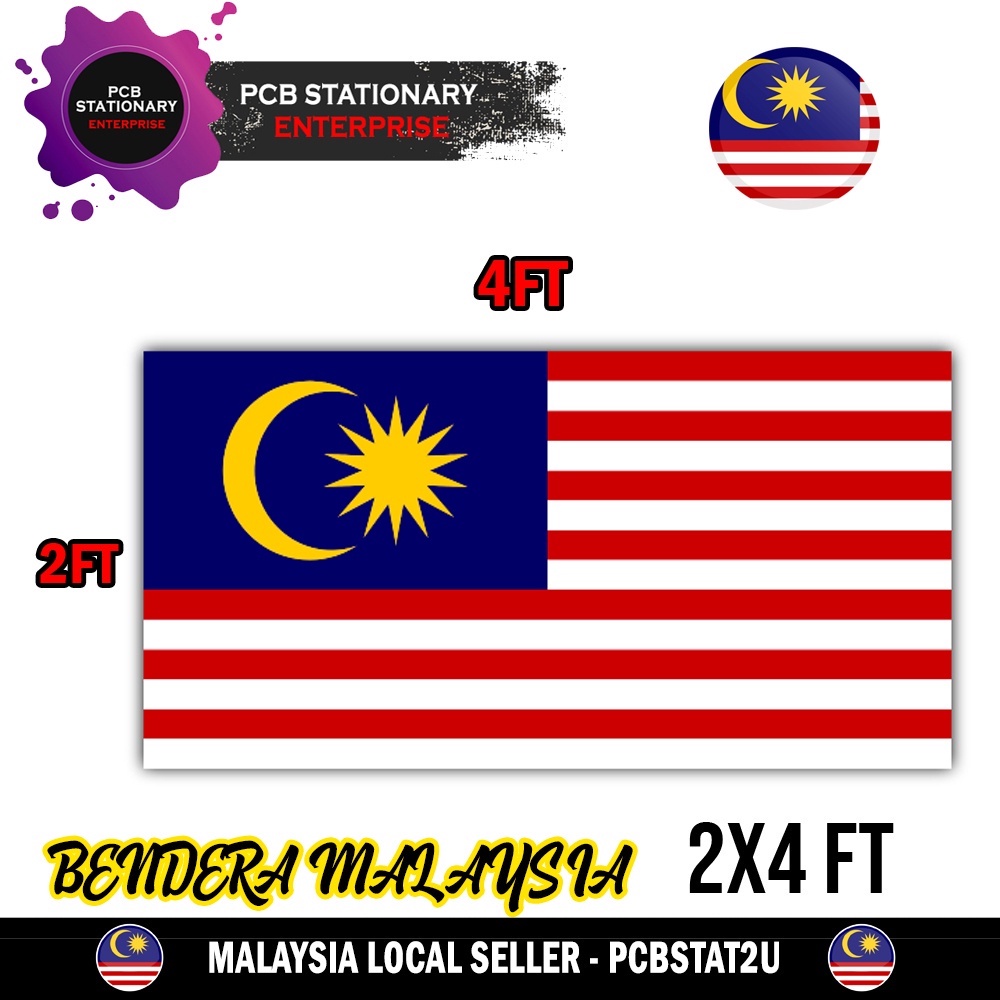 Bendera Malaysia/Johor Malaysia/Johor Flag Polyester (2x4 ft) [24 Hour ...