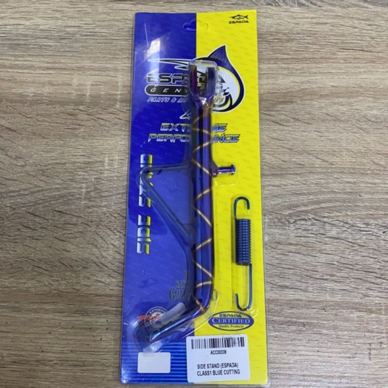 Espada Class 1 Universal Titanium Side Stand Blue Cutting Tongkat Motor ...