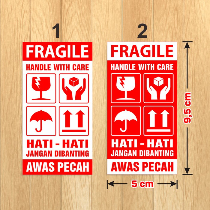 Fragile Handle Label Sticker With Care Sticker Beware of Broken 9.5 X 5 ...