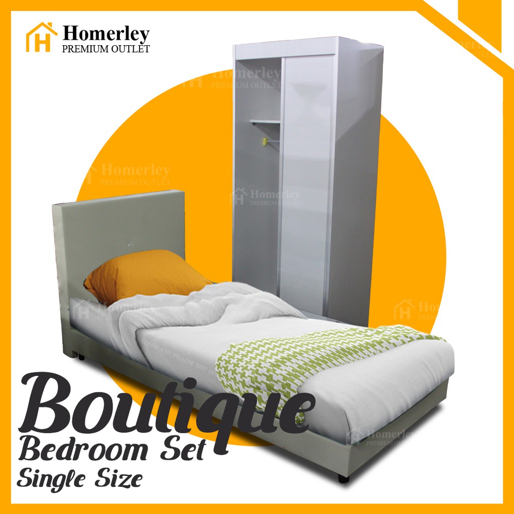 Boutique Single Bed Set ( Single Size with Wardrobe )Homerley Premium ...