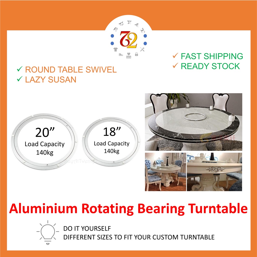 18" 20" Aluminium Rotating Bearing Turntable Round Table Swivel Lazy ...